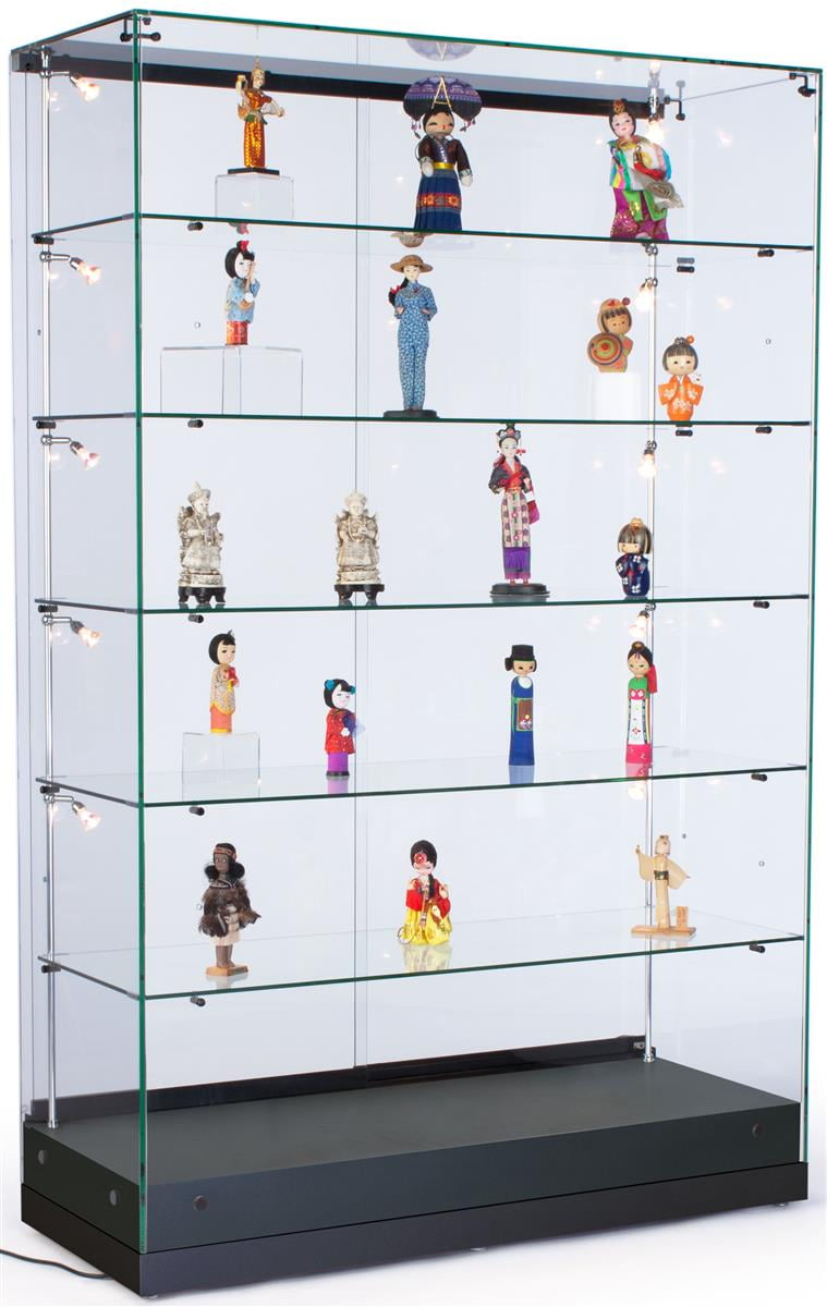 Tempered Glass Display Case And Black MDF Base, With Adjustable Shelves ...