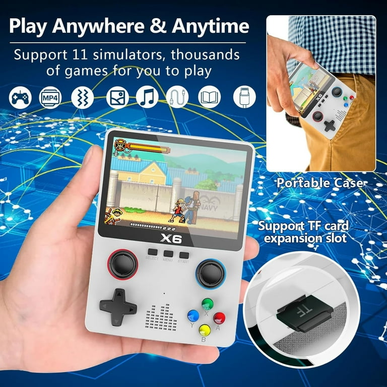 Handheld Retro Game Console Preloaded 10 000 Games Retro Gaming Console Supported 11 Emulators 3.5 inch IPS OCA Full Lamination Colour Screen White with Handle Walmart