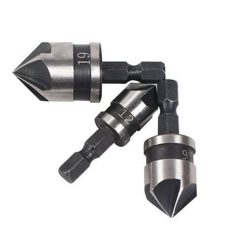 EAGLE 1/4" Hex 12mm 16mm 19mm Countersink Power Drill Bit Bore Set For ...