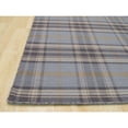 EORC Large Indoor Blue Hand-Knotted Wool Transitional Plaid Rug, 5' x 8 ...