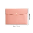 Slim Leather Document File Folder Magnetic Closure Waterproof Envelope ...