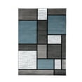 World Rug Gallery Contemporary Modern Boxed Color Block Blue Gray 6'6 ...
