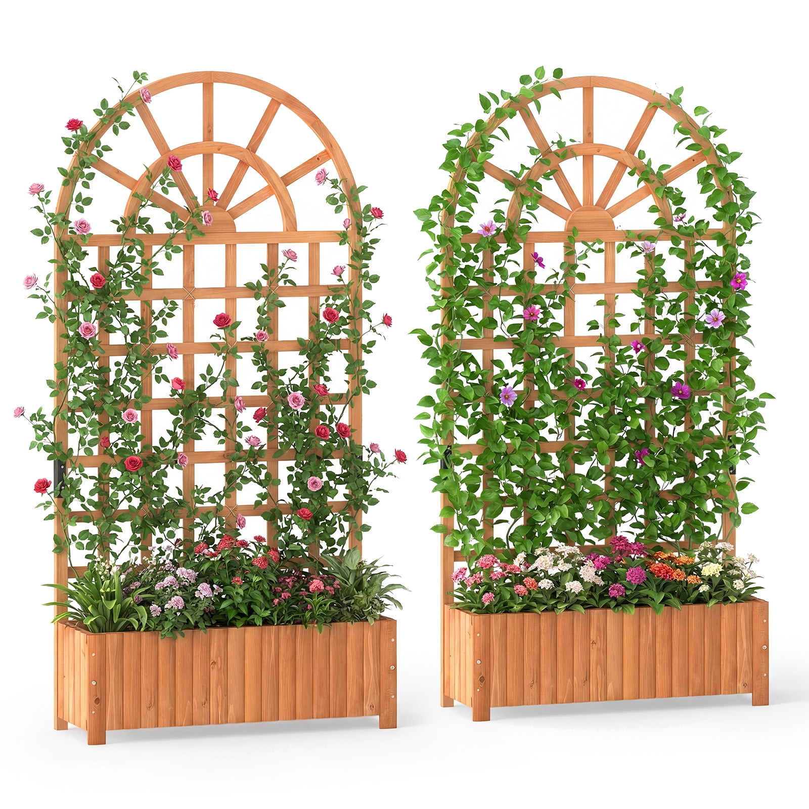 Click here for Costway 2 Pcs 71 Wooden Raised Garden Bed Withtrel... prices