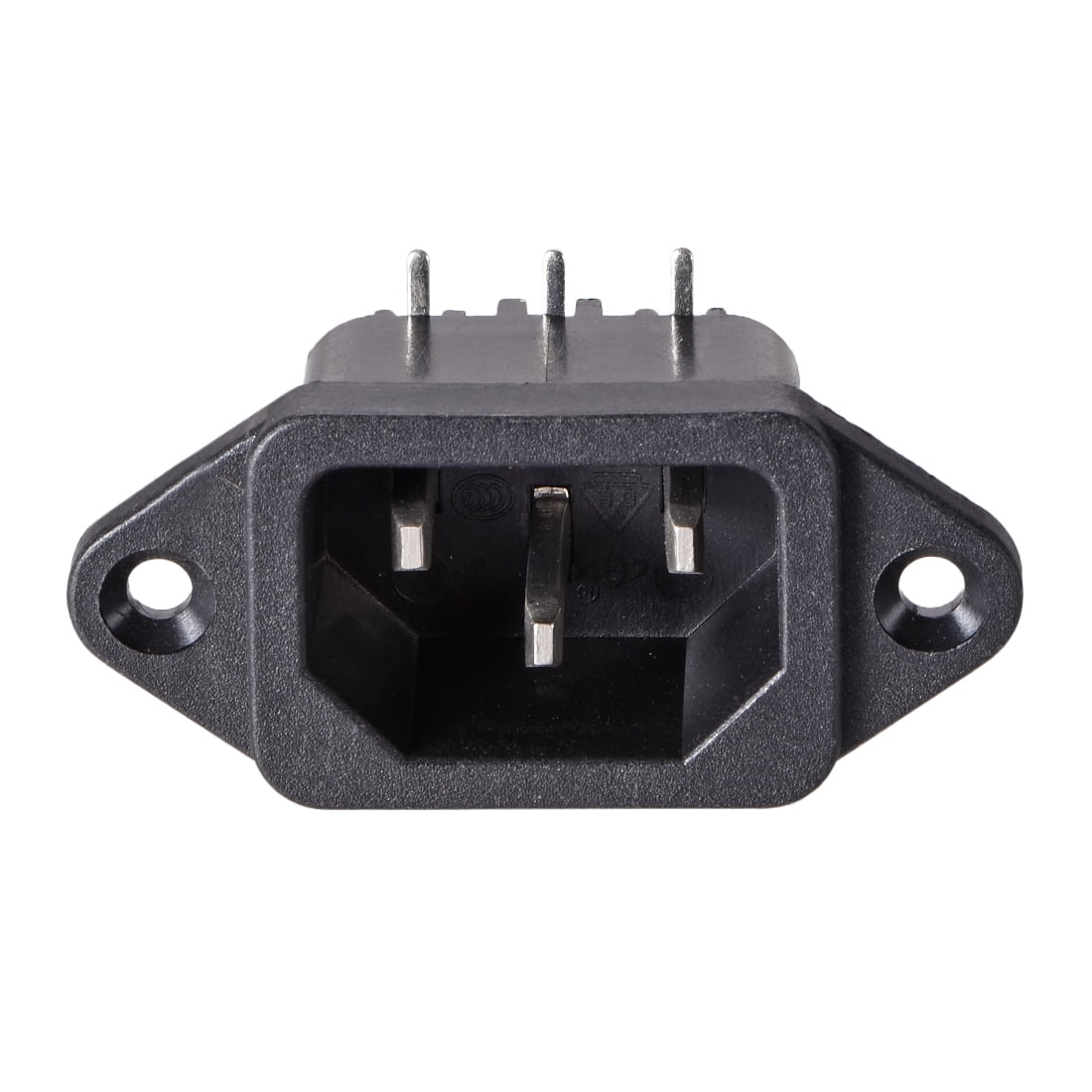 C14 Panel Mount Plug Adapter AC 250V 10A/15A 3Pins IEC Inlet Plug Right ...