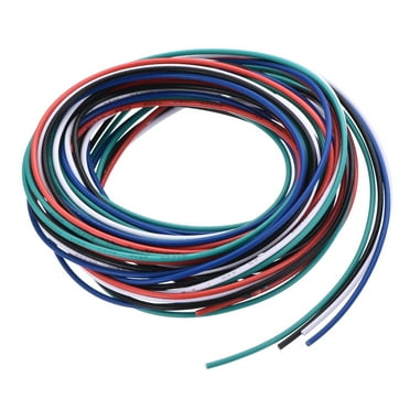 20 Gauge 2 Conductor Parallel PVC Wire, 5Ft/1.5M Long 1.8mm Dia 300V for LED RGB Cable, Internal ...