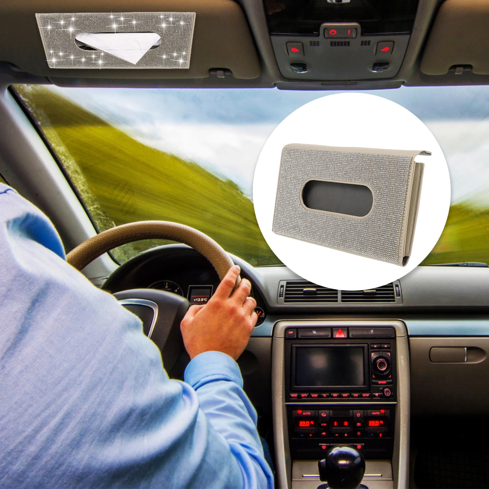 Click here for Upouart Tissue Box For Car Pu Tissue Holder Simple... prices