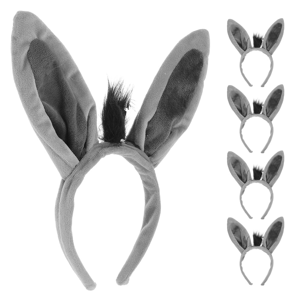 Click here for Upouart 5pcs Grey Donkey Headbands Plush Animal Ea... prices