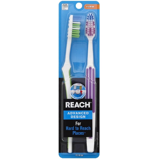 REACH Advanced Design Toothbrushes Firm Full Head 2 Each (Pack of 2 ...