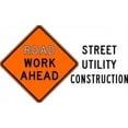 Lyle Road Work Ahead Traffic Sign,30" x 30" W20-1D-30HA - Walmart.com