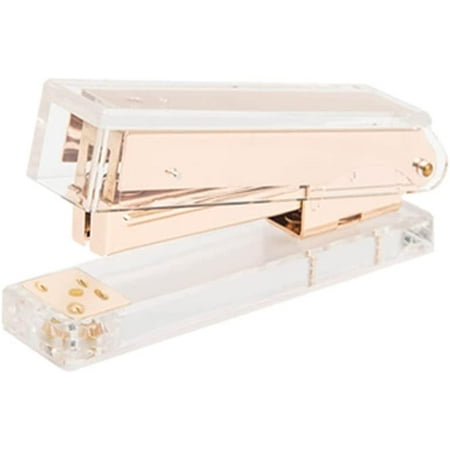 staplers Office Clear Acrylic Rose Gold Desktop Stapler with 1000 ...