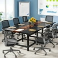 Small 4-Person Conference Table, Square Home Office Meeting Table ...