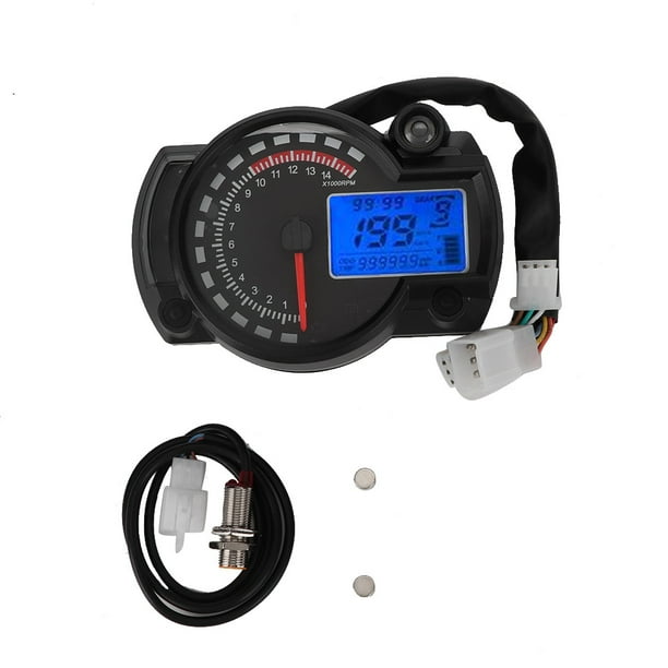 Motorcycle Waterproof LCD Odometer Code Table Tachometer Speedometer ...