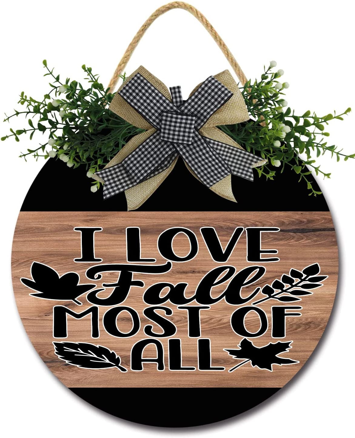 Eveokoki 12" Door I Love Fall Most All Wooden Hanging Interior and ...