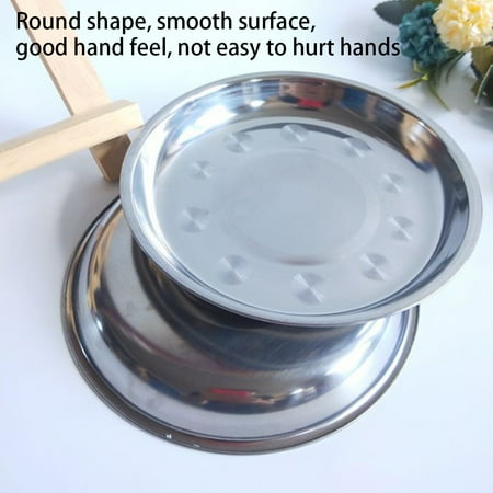 Pack of 2 Round Flat Plate Plate Stainless Steel Fruits Fruits Food ...