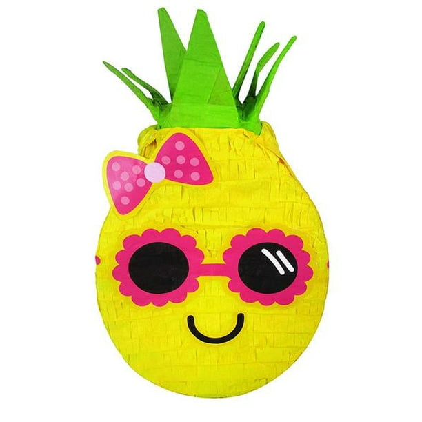Cool Pineapple Pinata, Yellow & Pink, 13.5in x 17in - Walmart.com ...