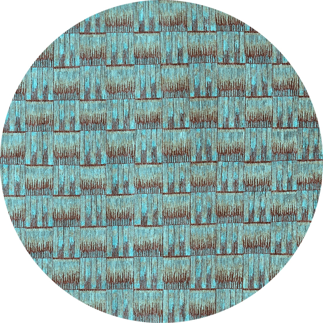 Ahgly Company Indoor Round Abstract Light Blue Contemporary Area Rugs ...