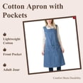 Denim Cross Back Apron for Adults, Adjustable Straps with Large Pocket ...