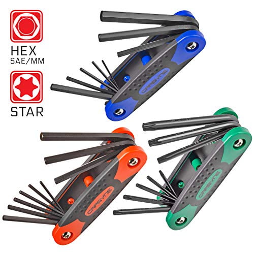 CARBYNE 25 Piece Folding Hex Key & Star Wrench Set (aka Allen wrenches ...