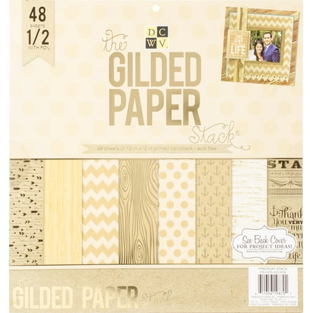 DCWV Single-Sided Cardstock Stack 12"X12" 48/Pkg-Gilded - Walmart.com