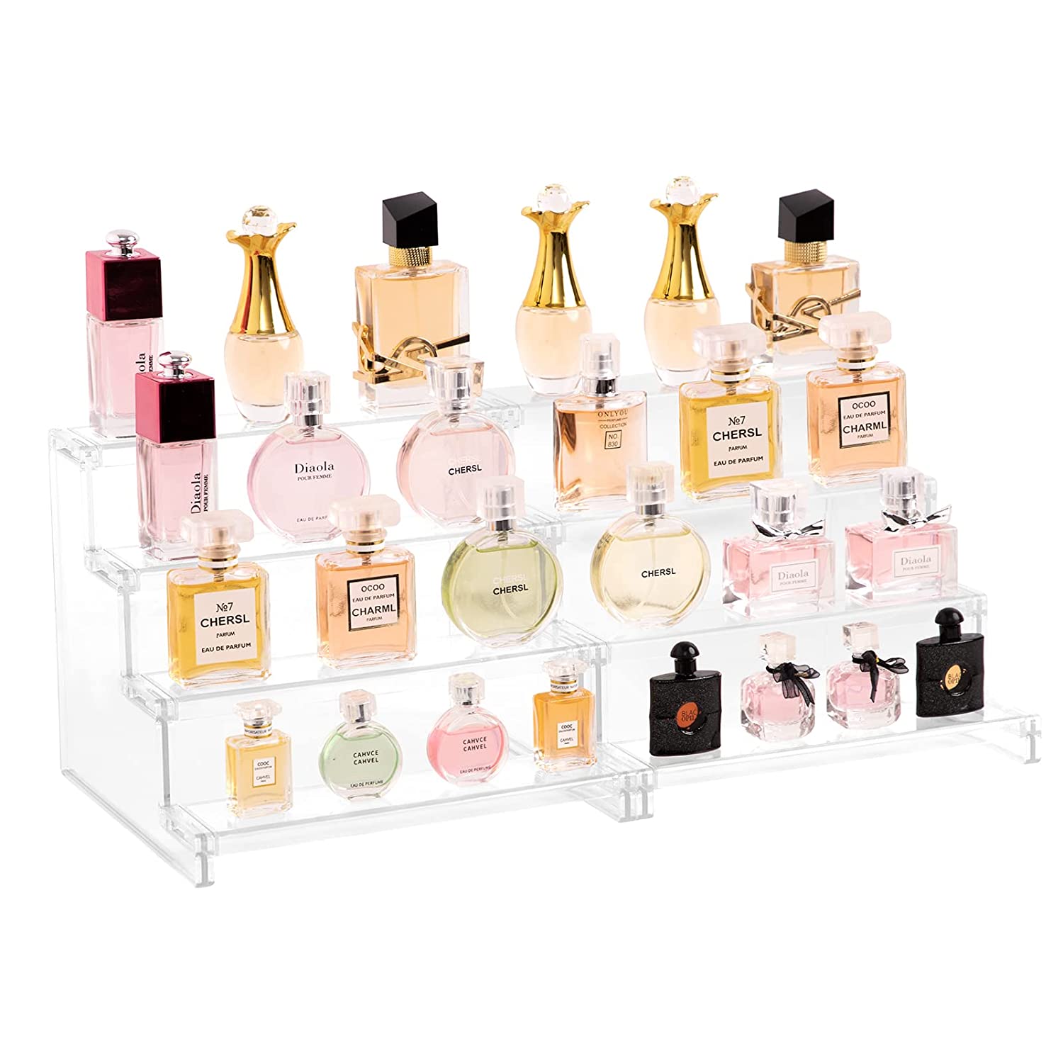 HUBERT® Countertop Display Stand 2 Tier Wood and Nickel Plated - 14 7/ ...