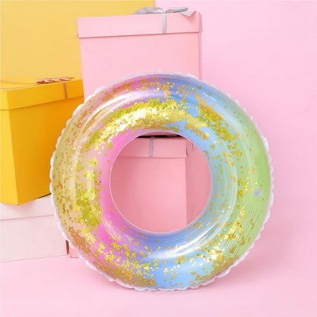 Rainbow Color Swimming Ring Inflatable Pool Tube Floating Ring Beach ...