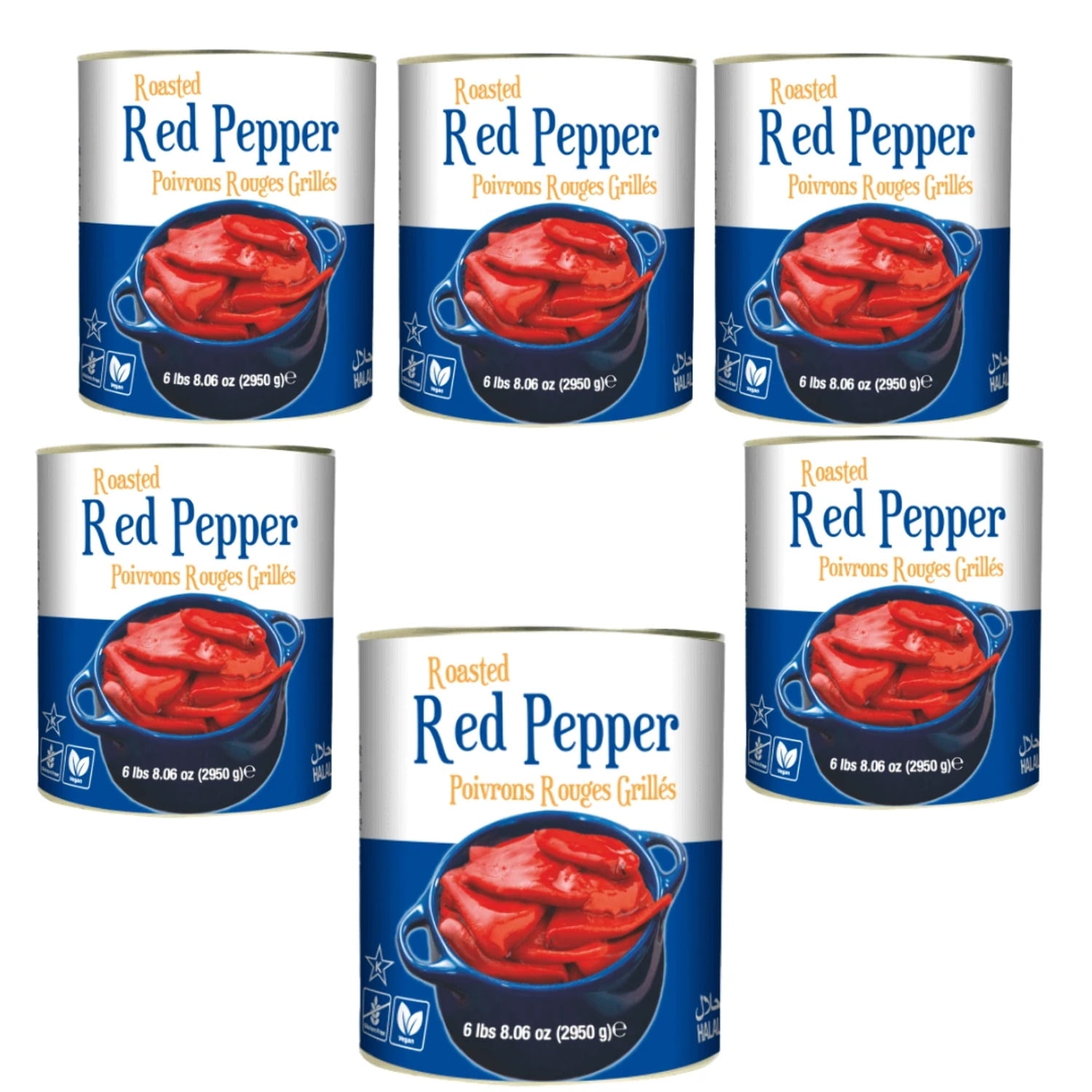 Gourmet212 Roasted Red Pepper 6lb 8.06oz (6 Pack), Tip Can, Fresh ...