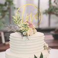 Love Wedding Cake Topper Gold Acrylic Greeny Wedding Engagement Cake ...