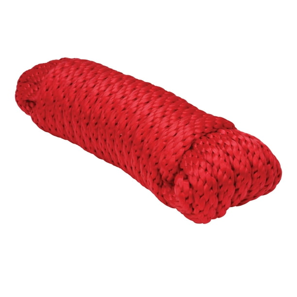 Extreme Max 3008.0106 Solid Braid MFP Utility Rope - 1/4" x 100', Red ...