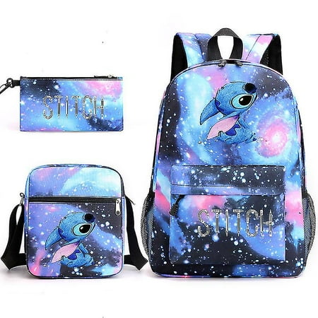 Lilo & Stitch Stitch Backpack, Shoulder Bag, Pencil Case, Black Student ...
