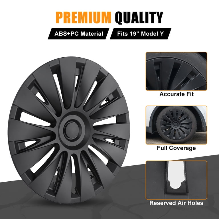 19 Inch Gemini Hubcaps Matte Black Protection EVACA 19 Inch Wheel ...
