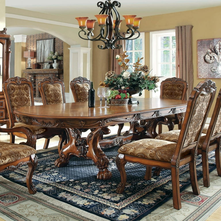 Furniture of America Douglas Wood Extendable Dining Table in Antique Oak
