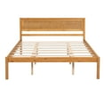 Euroco Queen Platform Bed Modern Wood Frame Bed With Headboard And