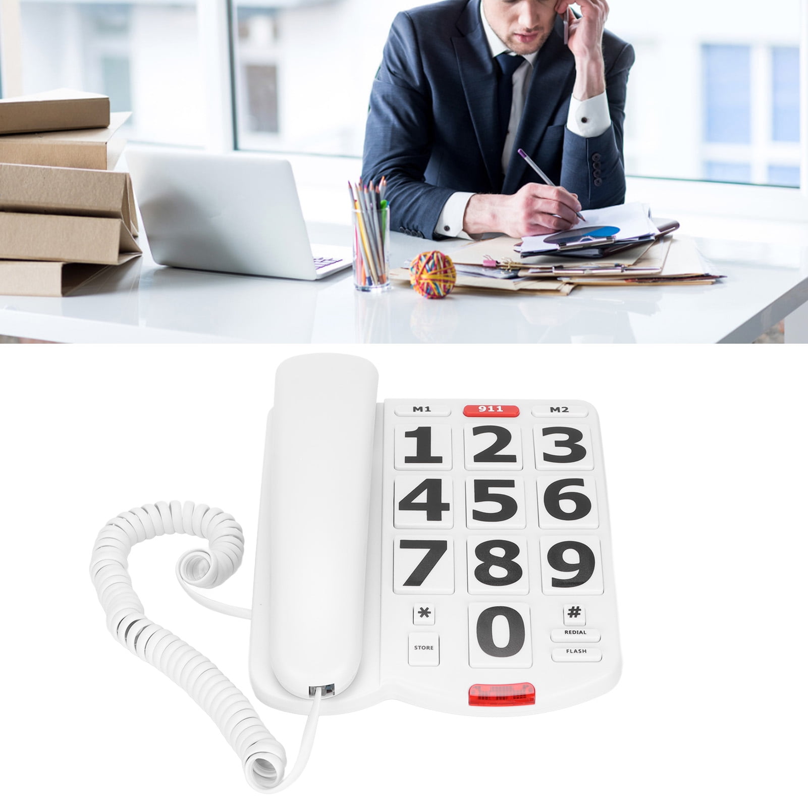 Buy Big Button Telephone, Big Button Landline Telephone One Touch Dial Easy To Read Buttons ...