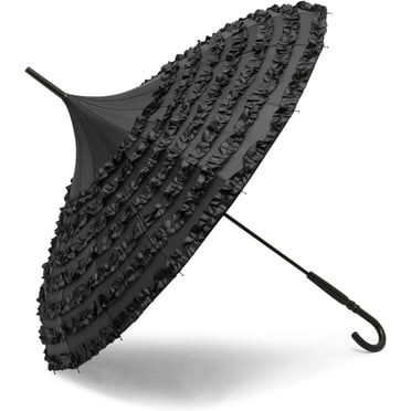 Gothic Rebel Black Pagoda Umbrella - Perfect for Rain or Shine, Ideal ...