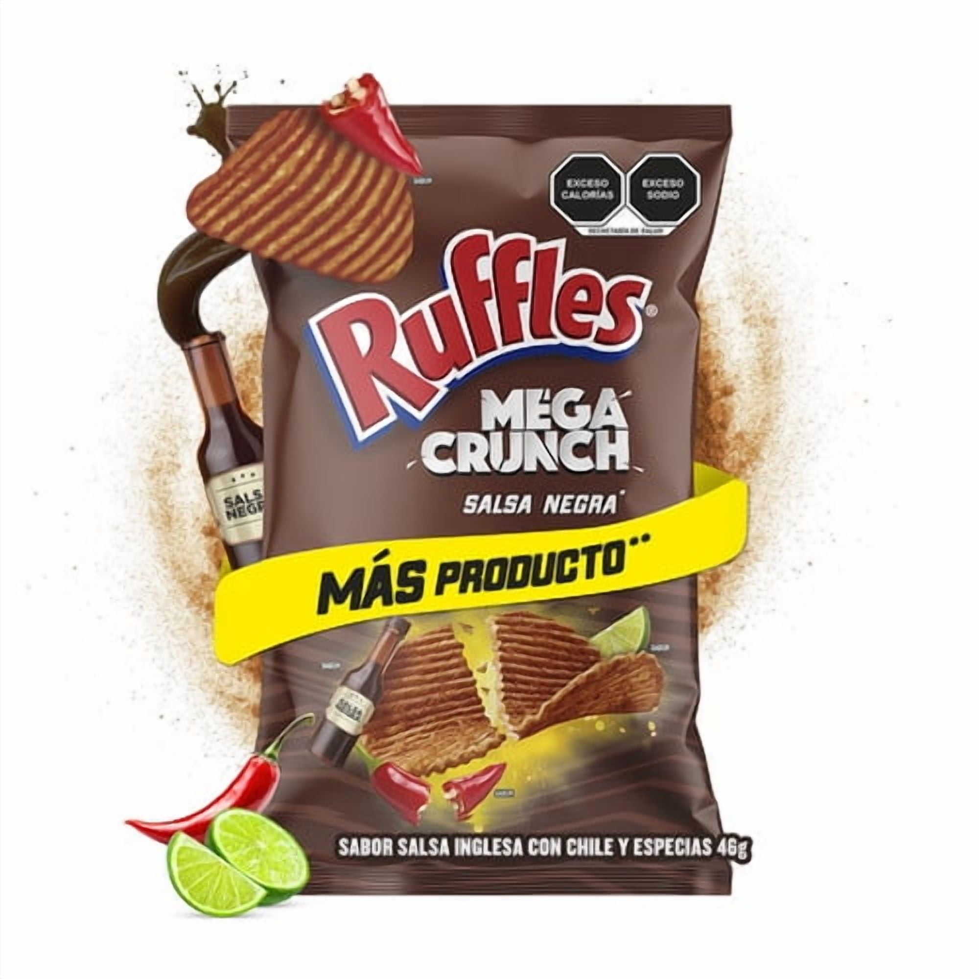 Papas fritas Ruffles Mega Crunch Salsas negras 46 g | Walmart en línea