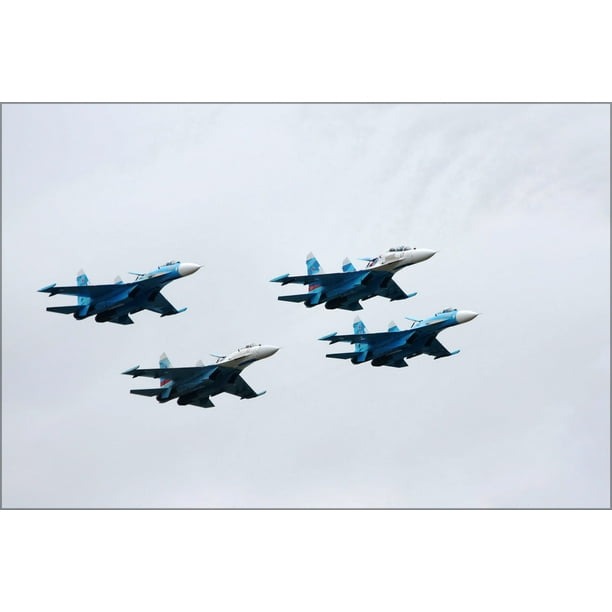 24"x36" Gallery Poster, four Fighter Su-27 Flanker - Walmart.com