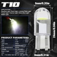 Agiufgs 10 Pack T10 LED Bulb 3W 120LM 6500K White Parking, Cob LED Chip ...