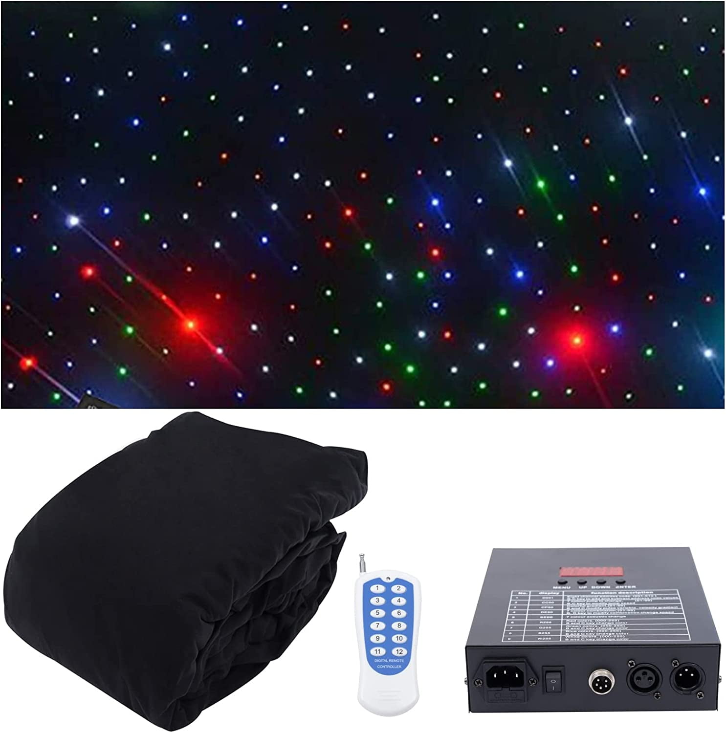 Miumaeov LED Stage Starry Sky Cloth Background Colorful Foldable ...