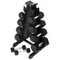 BalanceFrom 150LB Rubber Coated Hex Dumbbell Weight Set with A-Frame ...