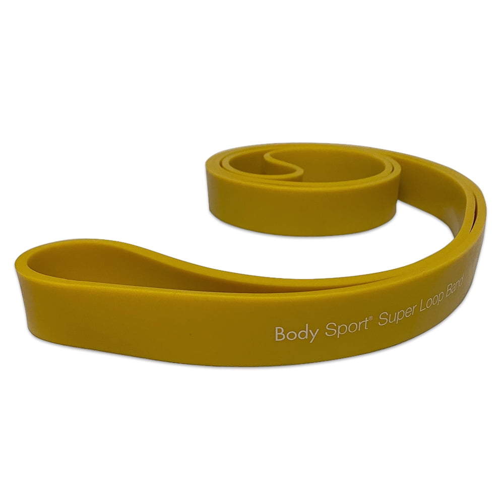 Body Sport Super Loop Band, Medium Resistance, Yellow, 41" x 2-1/2 ...