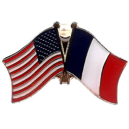 PACK of 3 France & US Crossed Double Flag Lapel Pins, French & American ...