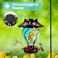 LUJII Solar Powered Hummingbird Feeder, Hand Blown Glass, 35 fl.oz ...