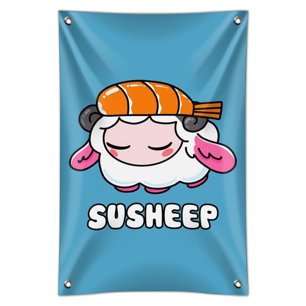 Cute Shrimp Sushi Susheep Sheep Home Business Office Sign - Walmart.com