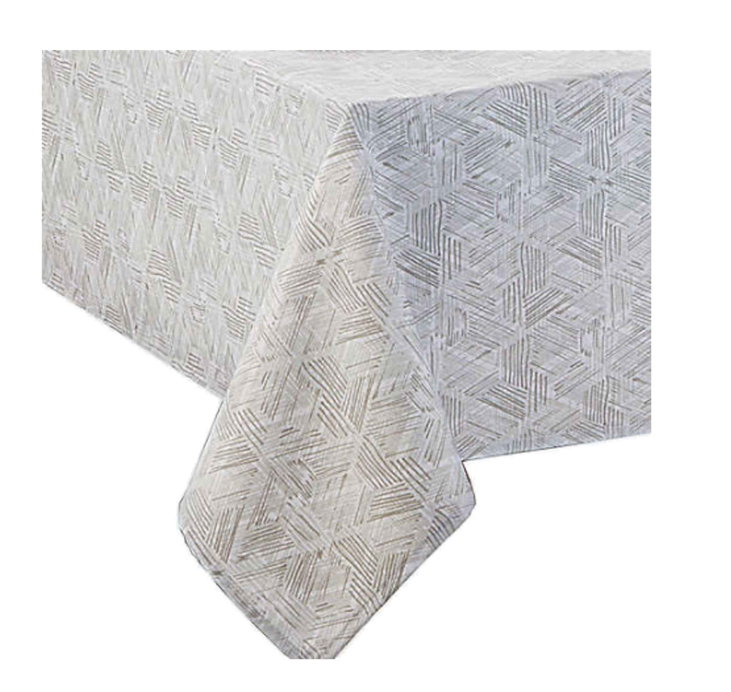 Table Trends Indoor Outdoor Tablecloth Text Diamond Grey Neutral (70 ...