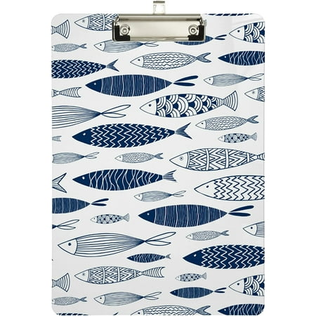 POGLIP Ornamental Fish Clipboard Hardboard Wood Nursing Clip Board and ...