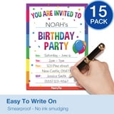 Papery Pop Rainbow Birthday Party Invitations (15 Pack), Happy Print ...