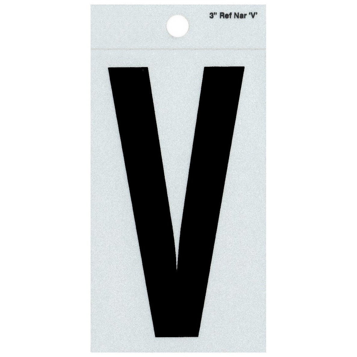 3" - V Straight Narrow Black Reflective Letters - Walmart.com