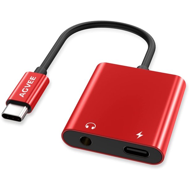 AGVEE USB-C to 3.5mm Headphone Adapter, Type-C Aux Jack Earbuds ...