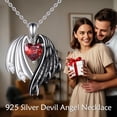 Angel Devil Necklace 925 Sterling Silver Angel Wings Gothic Pendant ...