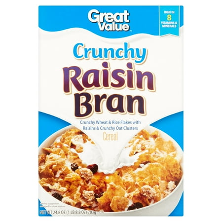 Great Value Breakfast Cereal, Crunchy Raisin Bran, 24.8 Oz - Walmart.com
